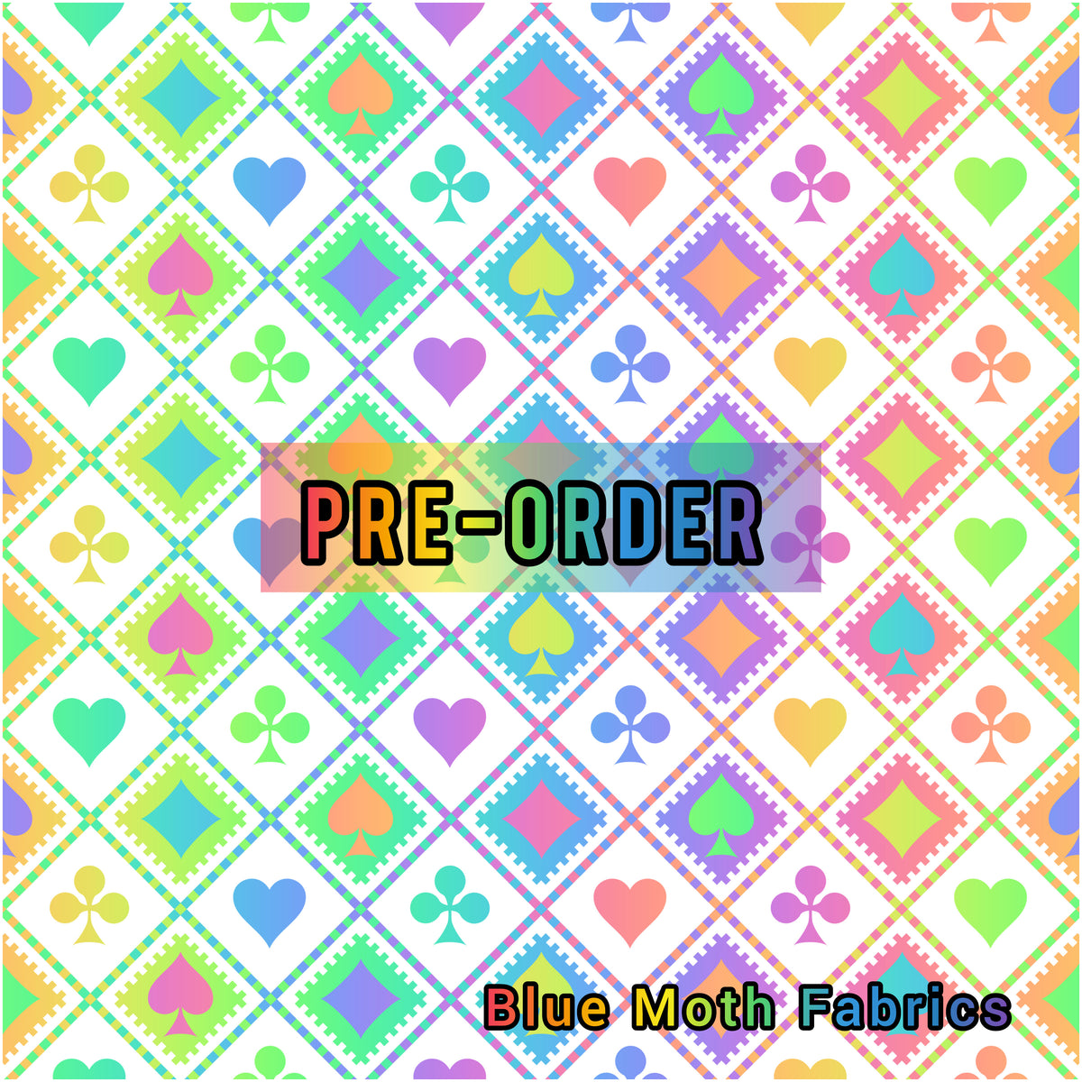 PRE-ORDER. Neon Rainbow Ace Pattern light fabric. By METER ...