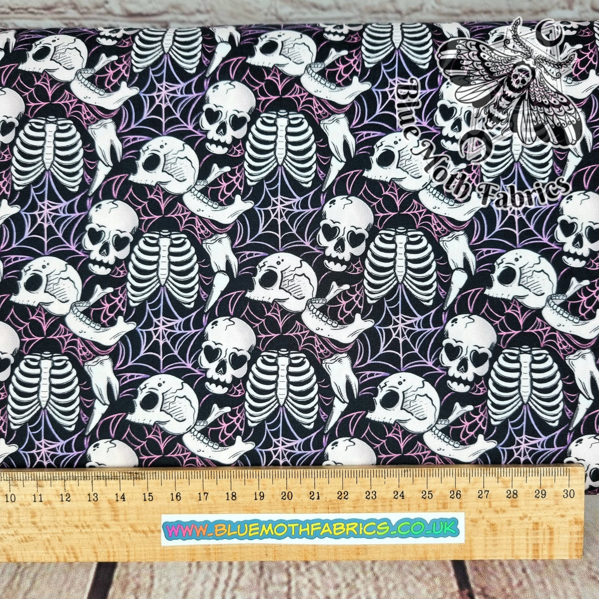 Skeleton 100% cotton poplin fabric – BlueMothFabrics