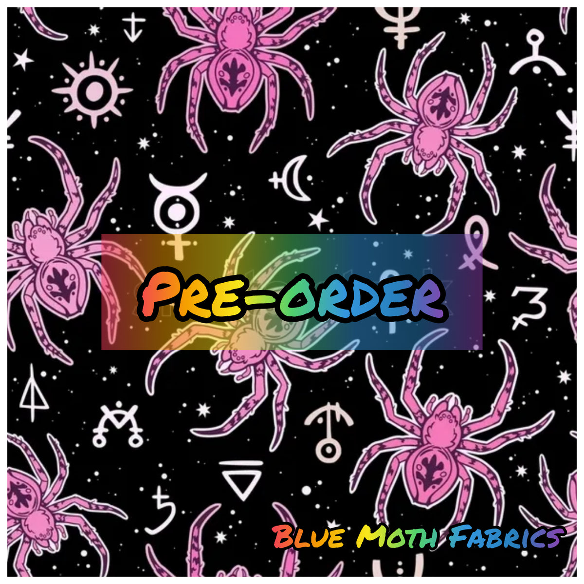 PRE-ORDER. Pink Tarantula fabric. By METER – BlueMothFabrics